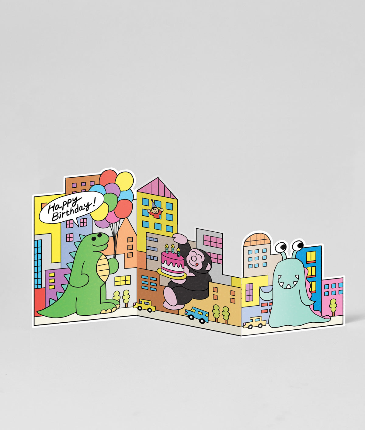 Mega Monsters Birthday Fold Out Card – Wrap Wholesale